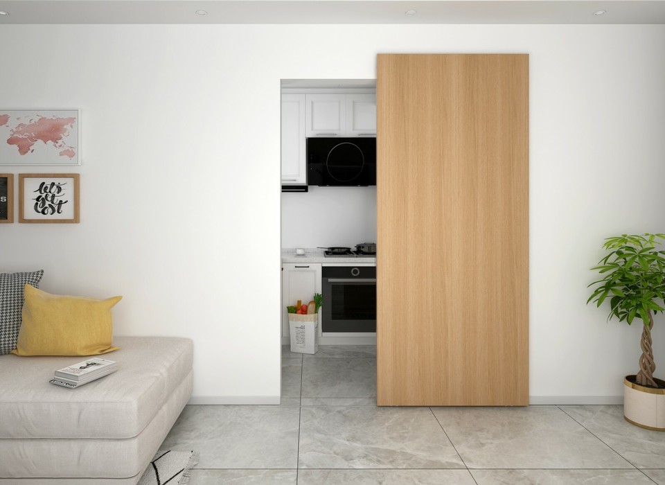 Soft Closing Interior Wall Mount Hidden Track Floating Sliding Door ...