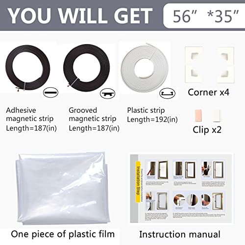 Magnetic Window Insulation Kit - Heavy Duty Window Insulation Film with ...