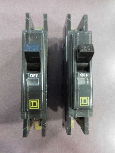 Square D QOU 120/240VAC 1 Pole Circuit Breaker 20AMP (Lot Of 2) | eBay