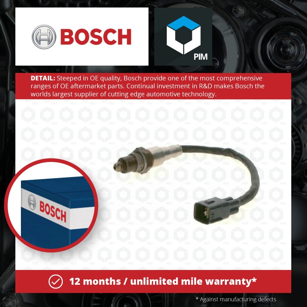 Lambda Sensor Pre Cat 0258030447 Bosch Oxygen B000768080 894650H030 ...