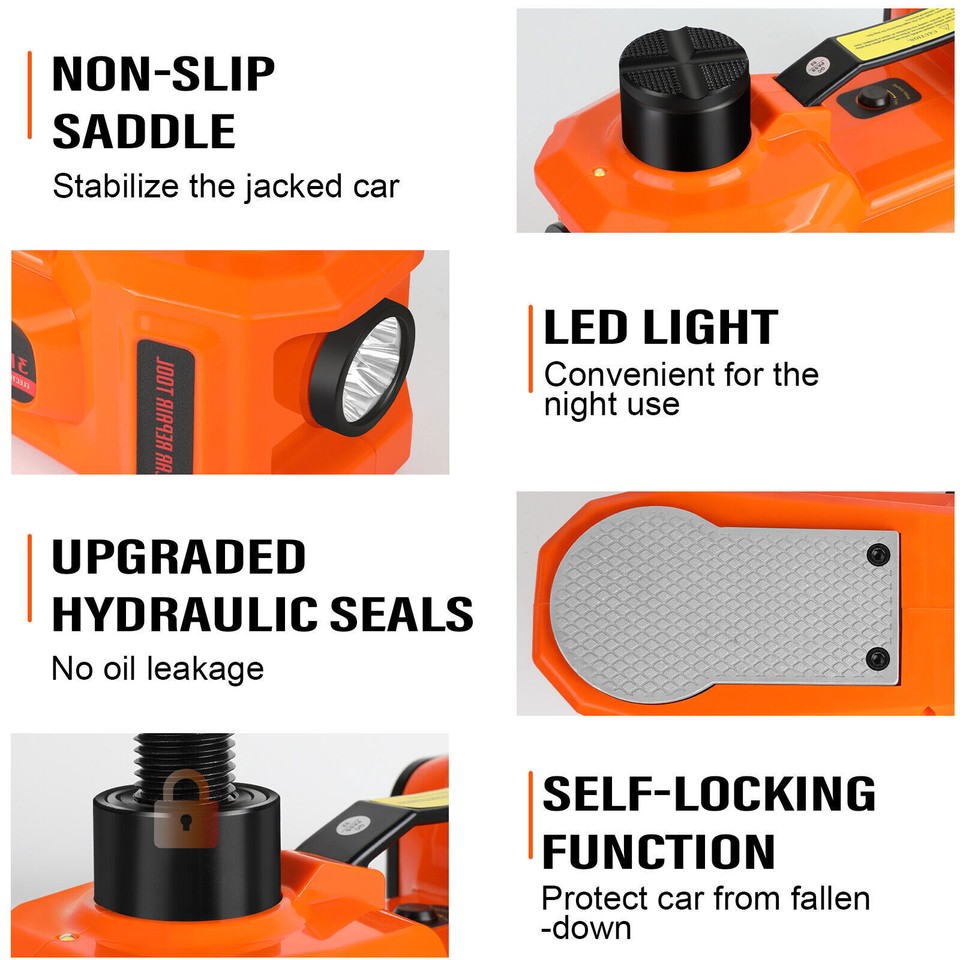 Electric Hydraulic Car Floor Jack 5 Ton 12V w/ Impact Wrench &Tire ...