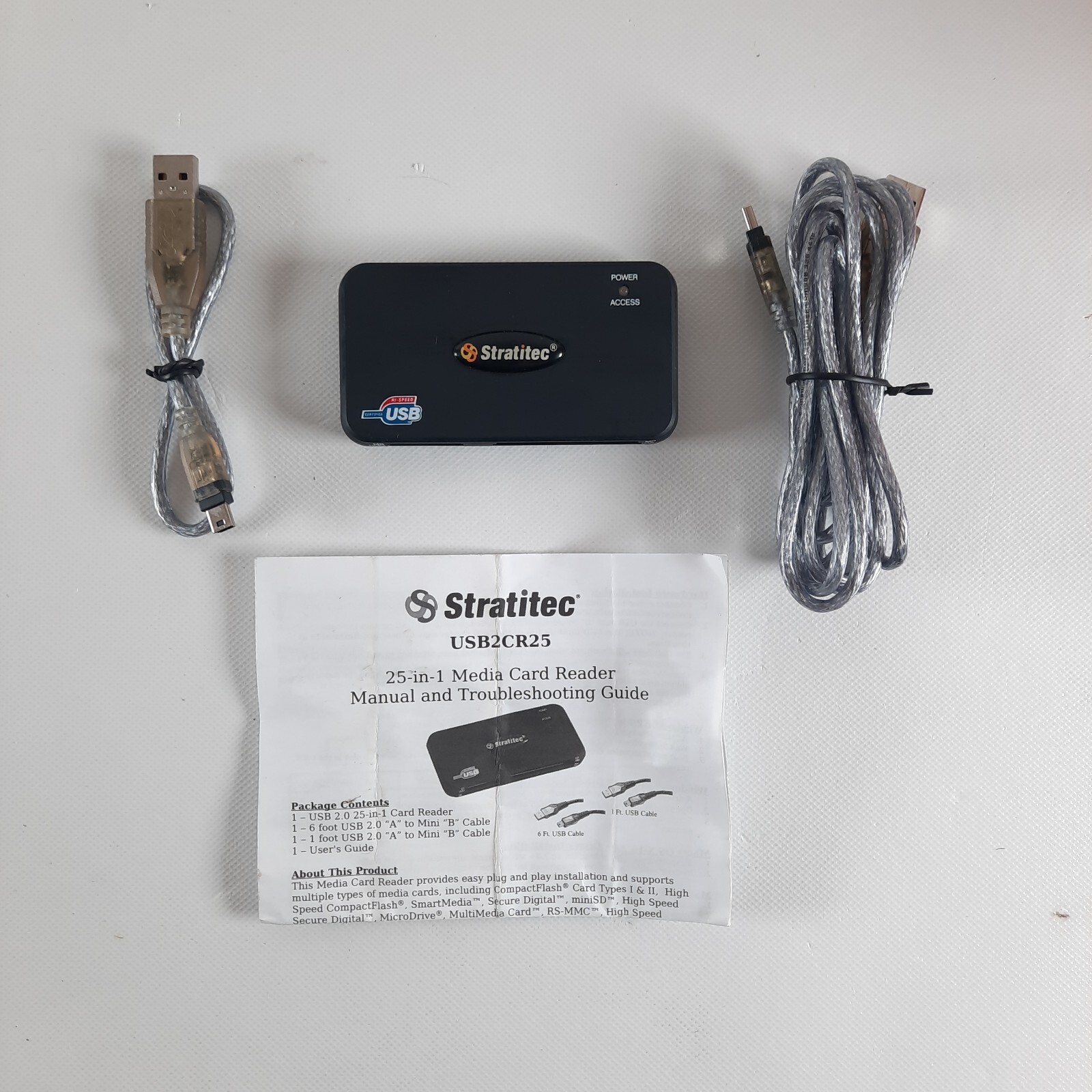 Stratitec USB2CR25 25 IN 1 Card Reader USB 2.0 With Cords | eBay