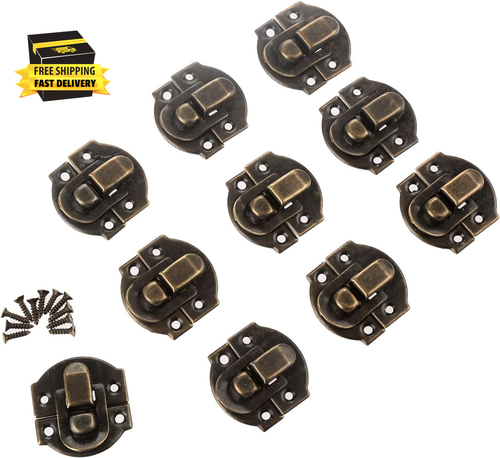 10 Pack Vintage Small Box Hasp, Mini Metal Decorative Latch Clasp with ...