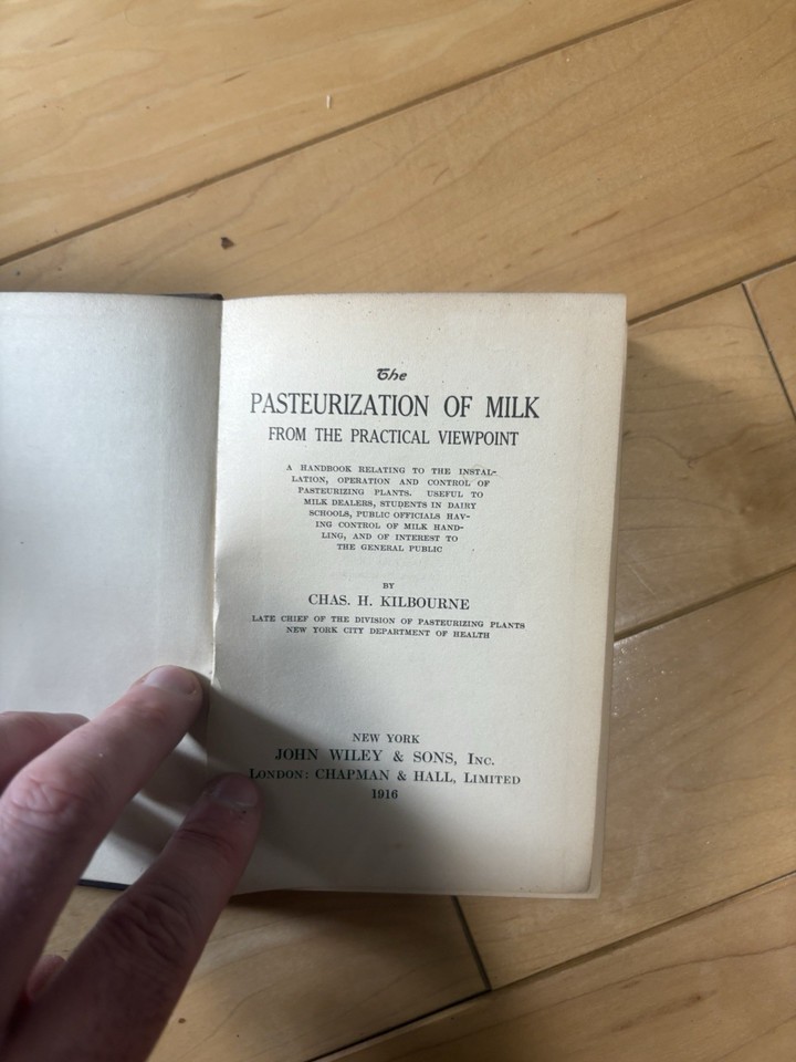 Rare 1916 Book : The pasteurization of milk from the practical ...