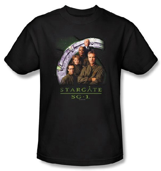 Stargate SG-1 TV Series Gate and Original Cast Stacked T-Shirt Small ...
