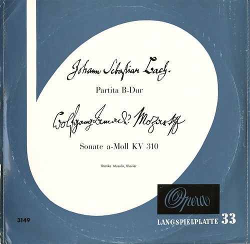 BRANKA MUSULIN Piano BACH Partita B.825 MOZART Sonata K. 310 Opera 3149 ...