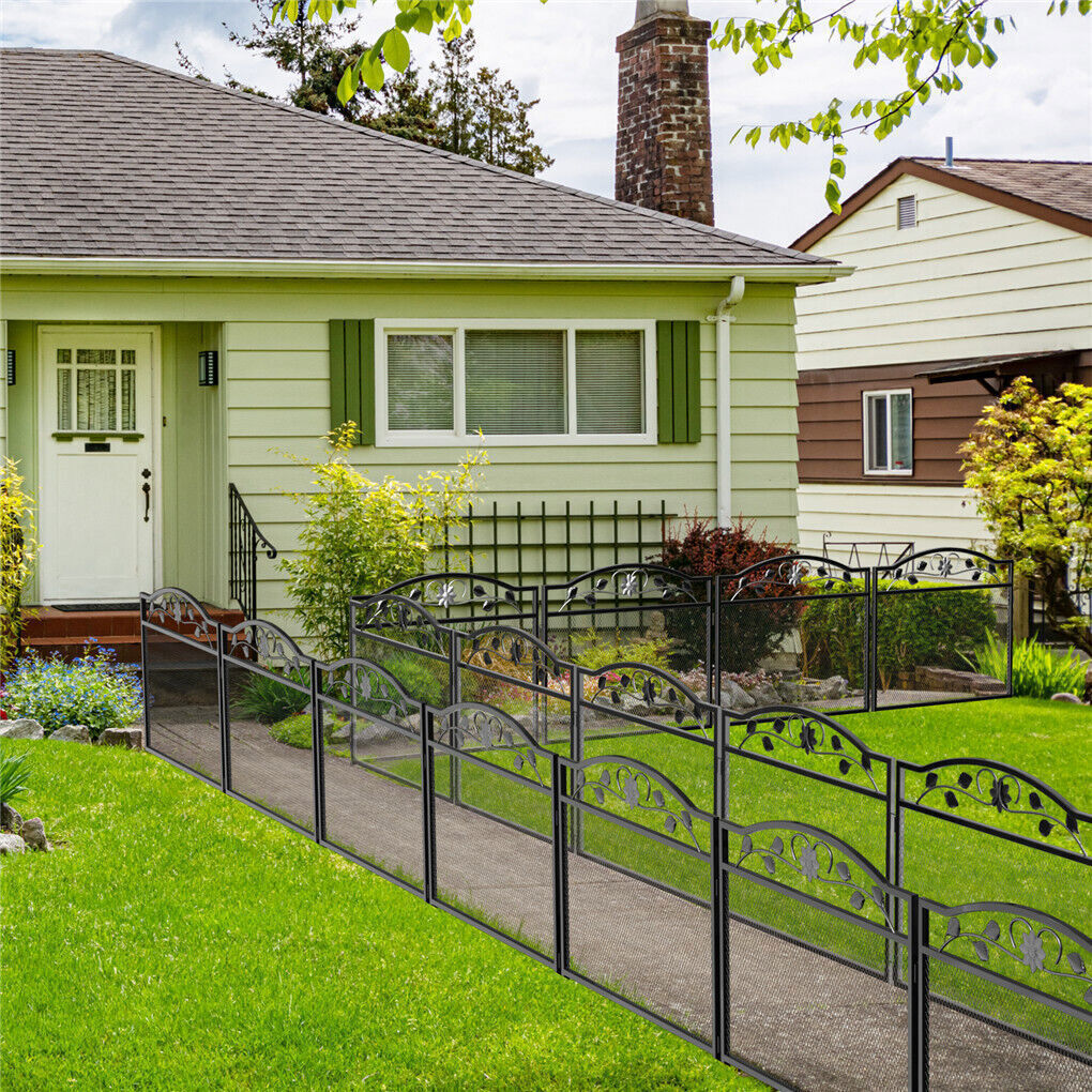 Taller Thicken Iron Garden Fence Panels Heavy Duty Veggie Flower Beds ...