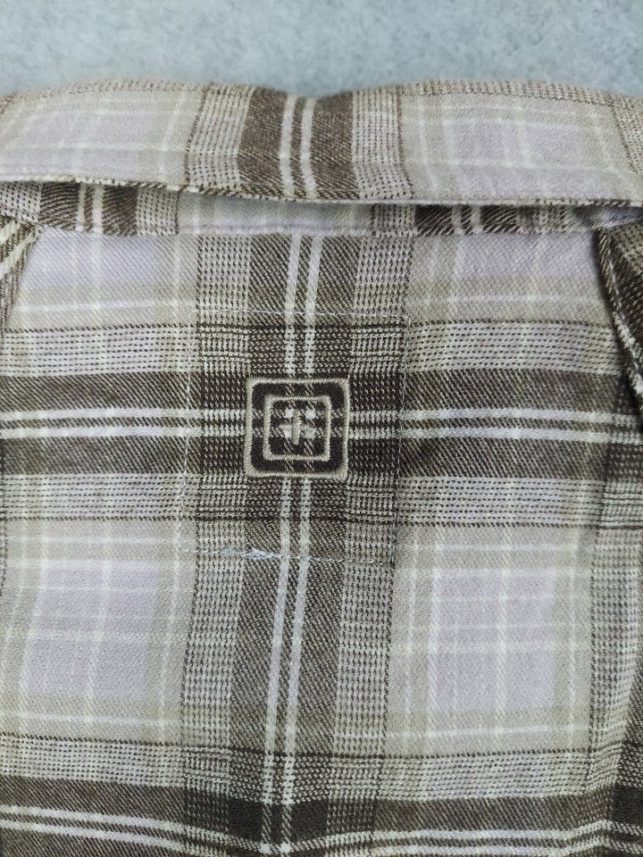 511 Tactical Shirt Womens Medium Brown Flannel Plaid Button Up Long ...
