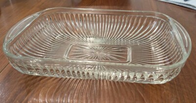 Oven Proof Glass Rectangular Casserole Dish W/ Handles • Decorative 12 ...