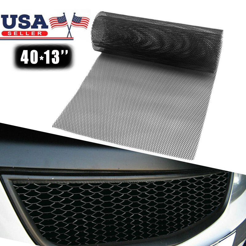 Universal Black Car Grille Mesh Net Sheet Aluminum Rhombic Auto Grill ...