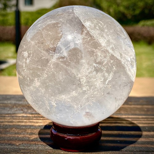 1.24LB Natural White Crystal Clear Quartz Crystal Sphere Ball Healing ...