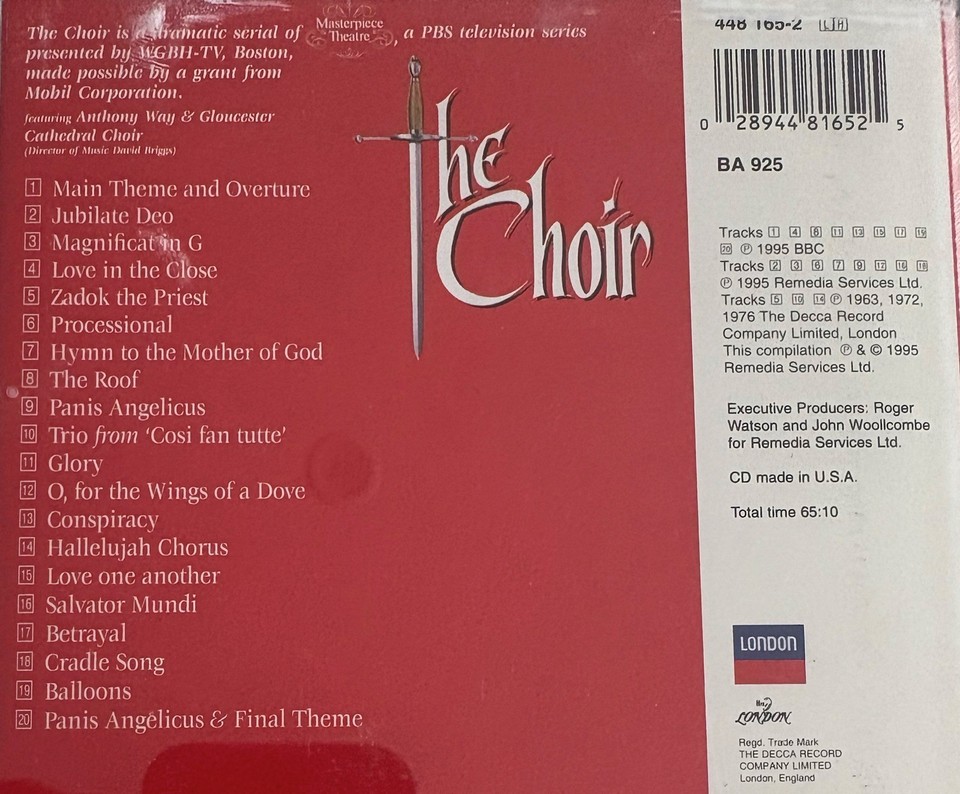 THE CHOIR - Original Soundtrack BBC TV CD 1995 London Exc Cond! OST | eBay