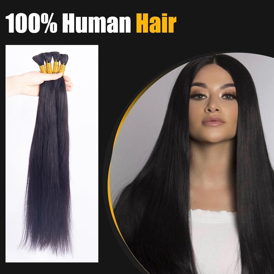 Light Hair Extension Kit Bulk 20" 100 grams, Double Drawn 5 Bundles New ...