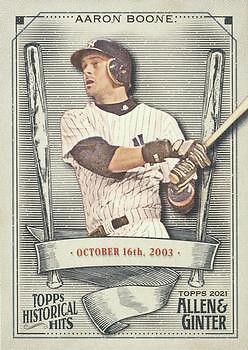 Aaron Boone 2021 Topps Allen & Ginter HH-14 New York Yankees Baseball ...