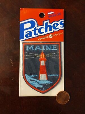 Vintage Voyager Embroidered Maine Lighthouse Patch Emblem NEW Iron On or Sew | eBay