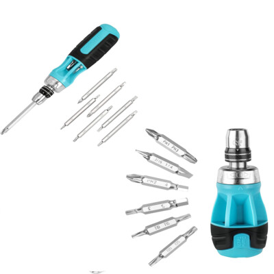 DURATECH (Stubby)Ratcheting Screwdriver 12-in-1 Multi-bit Screw Drivers ...