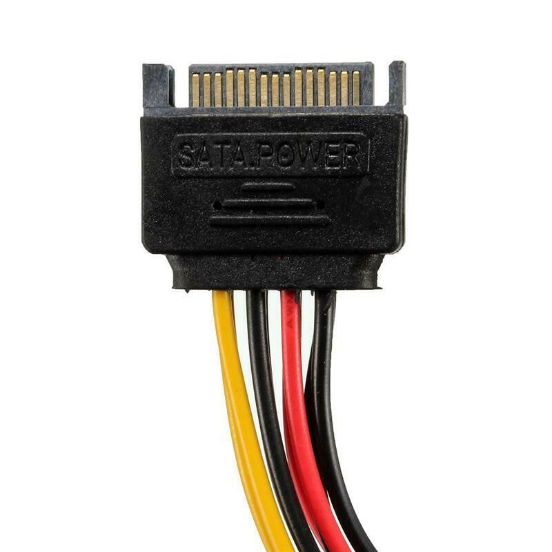 UK SATA Dual Power Y Splitter Adaptor Cable Lead 2 Way 15f Pin -15 Pin ...