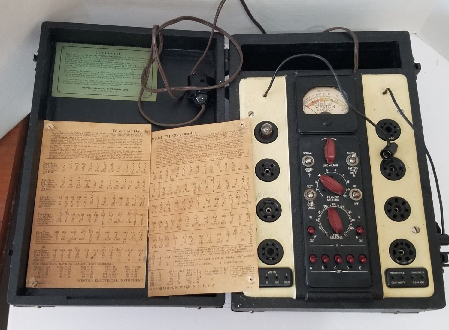 VINTAGE WESTON MODEL 771 TUBECHECKER TUBE TESTER | eBay