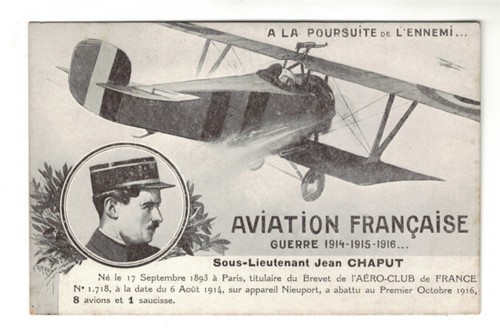AM2198 - WW1 - FLYING ACE FRANCE JEAN CHAPUT 9 KILLS war pilot | eBay