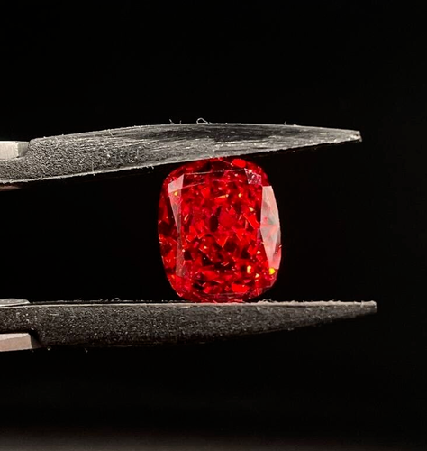1.00 Ct Fancy Red Color Lab Created Diamond Loose Cushion Cut Simulated ...