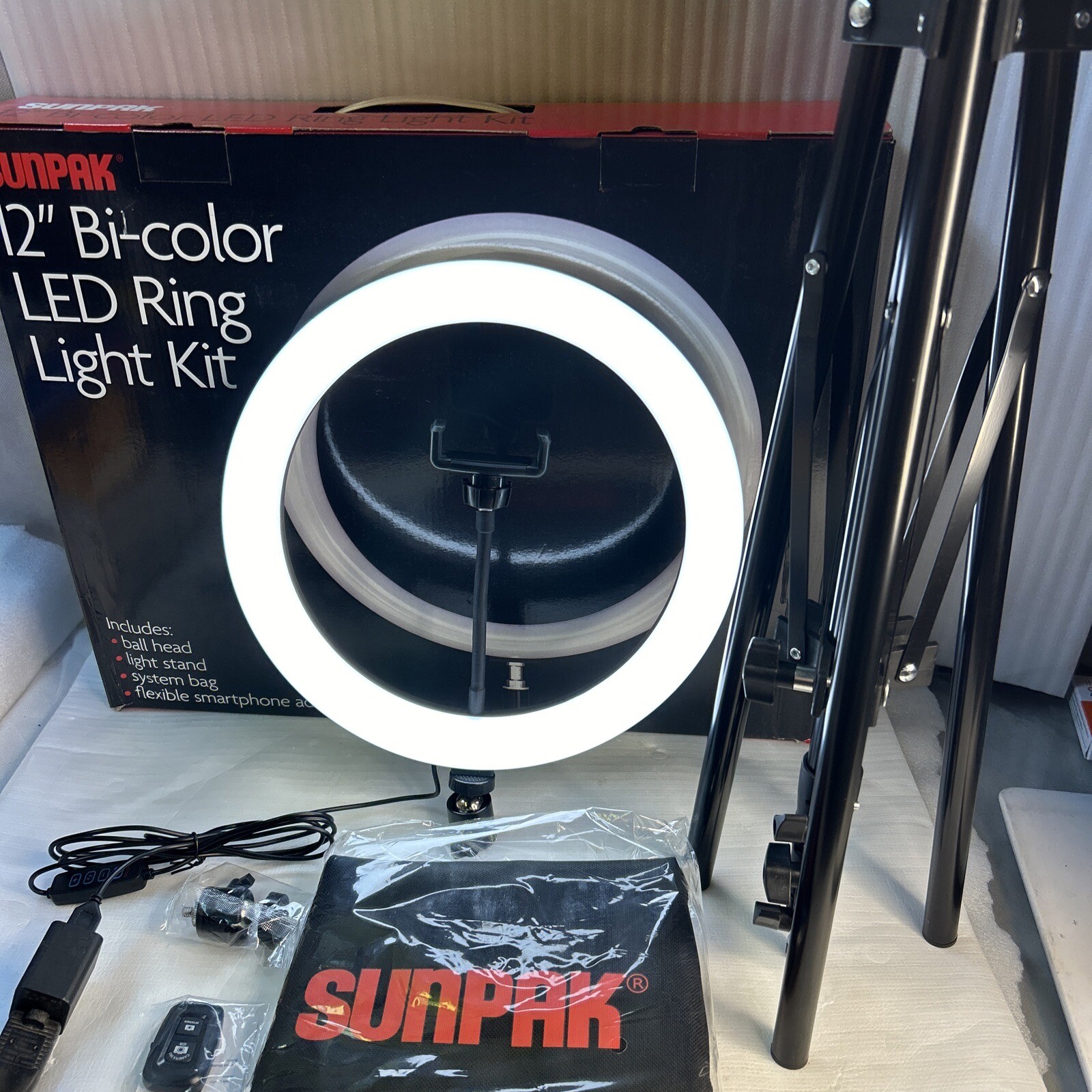 Sunpak - 12" Bicolor LED Ring Light Kit VL-LED-162-12RL for sale online ...