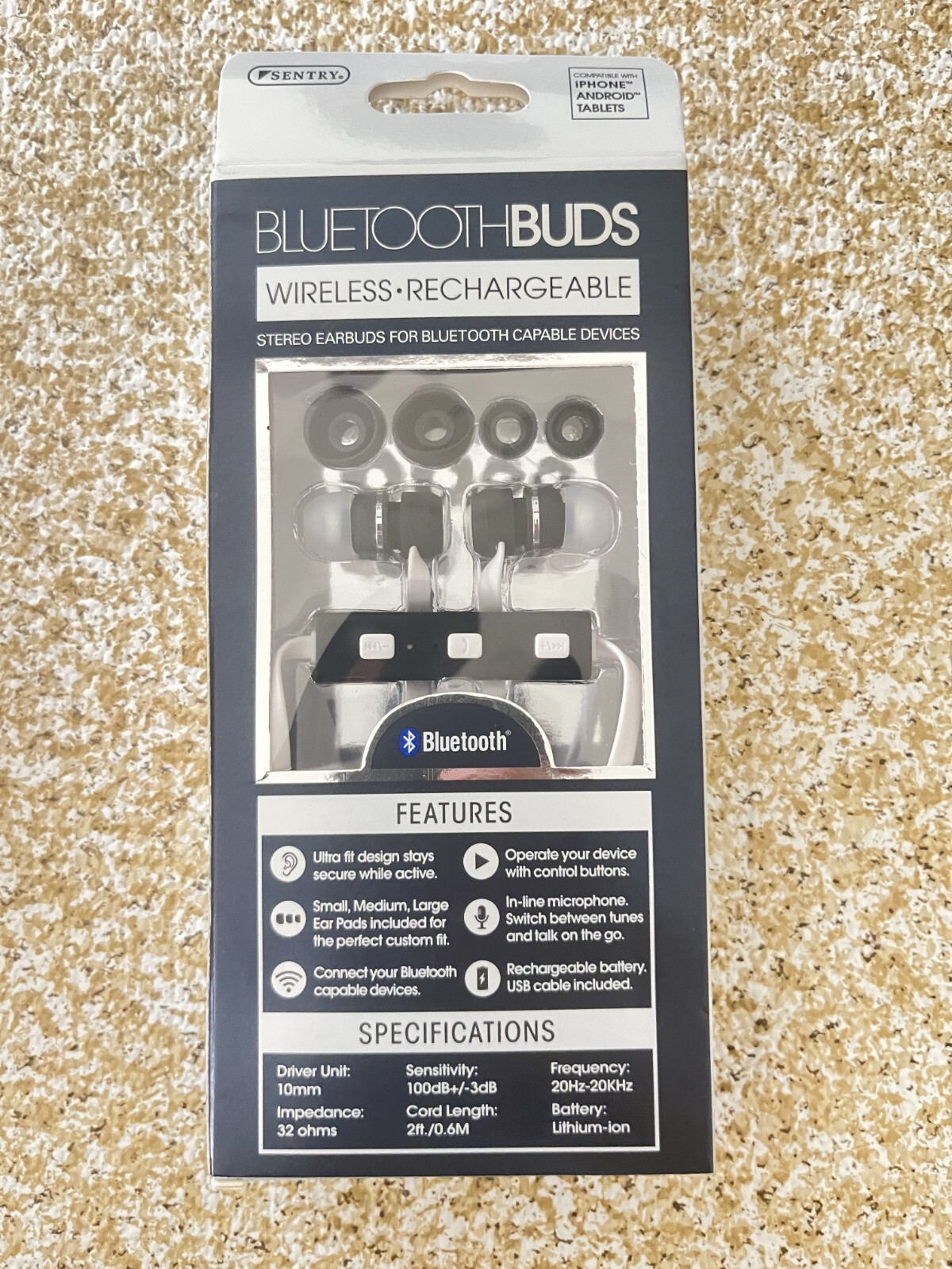 Sentry Bluetooth Rechargeable Headphones w/In-Line Microphone BT150 ...