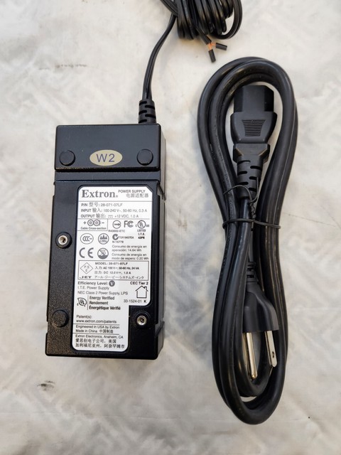 Extron Power Supply Adapter Output 12 VDC 1a 28-071-07lf for sale ...