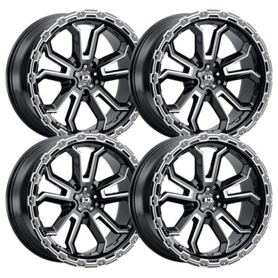 (Set-4) Vision 405 Korupt 18x9 8x170 12mm Black Milled Wheels Rims 18 ...