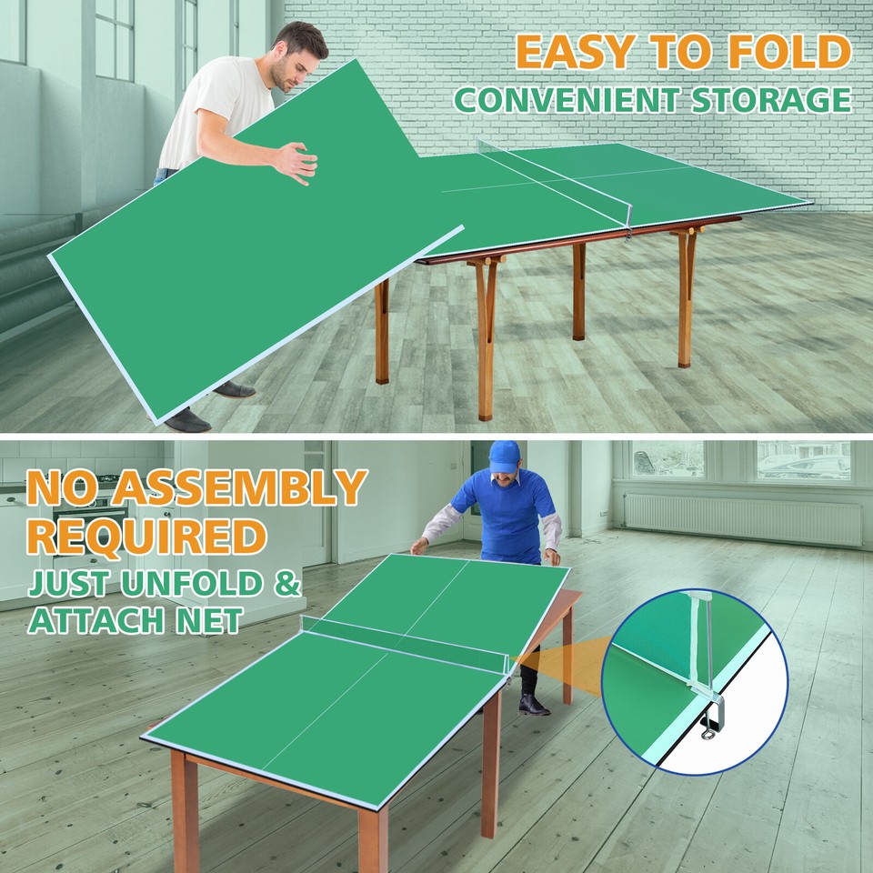 Ping Pong/ Table Tennis Conversion Top 96"X48" Foldable Ping Pong Table ...