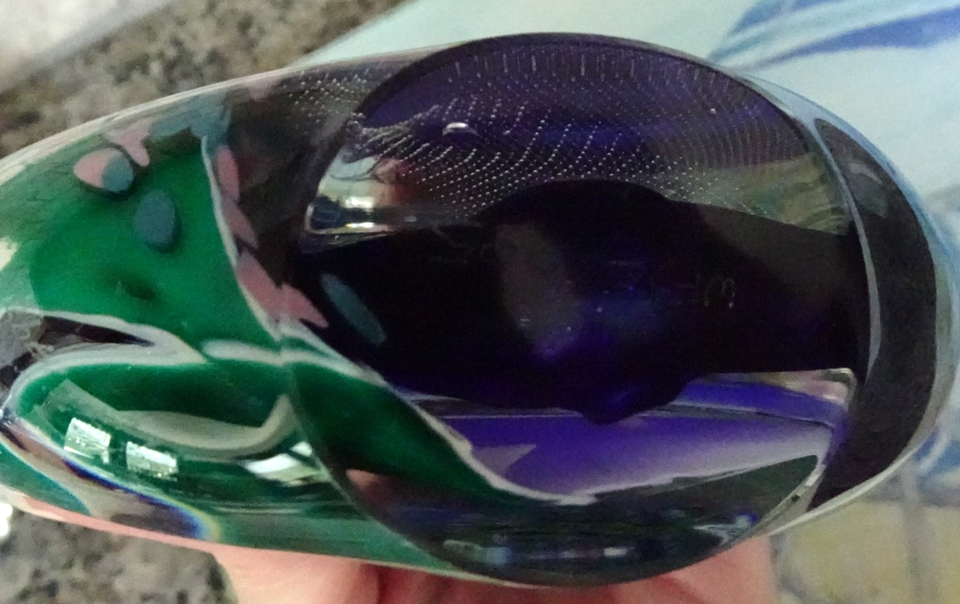 Signed Eric Brakken Glasshouse Studio Art Glass Disc Abstract ...