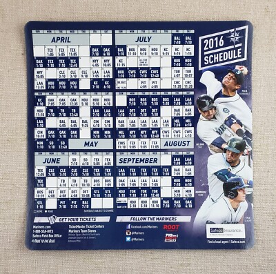 Seattle Mariners MLB 2016 Season Schedule Fridge Magnet SGA Hernandez ...