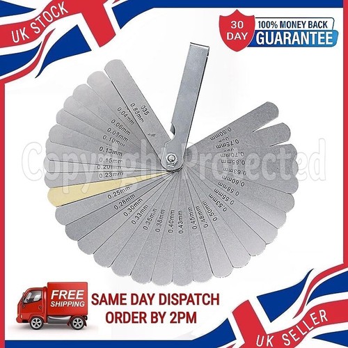 32 BLADE FEELER GAUGE METRIC IMPERIAL MEASURING THICKNESS GAP TOOL ...