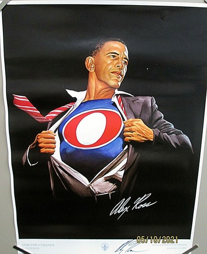 ALEX ROSS: RARE SIGN (OBAMA MAN) ORIGINAL HAND SIGN POSTER (CLASSIC) | eBay