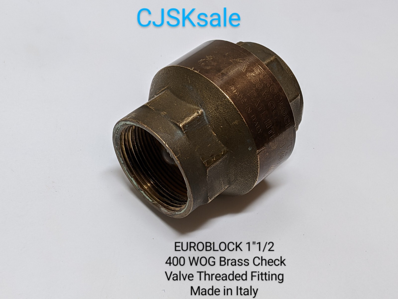 EUROBLOCK 1"1/2 400 WOG Brass Check Valve Threaded Fitting Made in ...