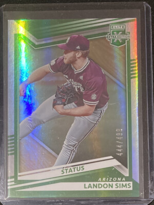 2022 Elite Extra Edition Base Status Green #34 Landon Sims /499 ...