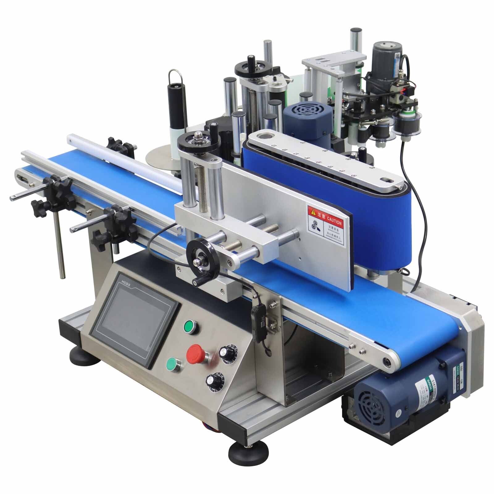 Auto Round Bottle Labeling Machine Desktop Conveyor Label Applicator w ...