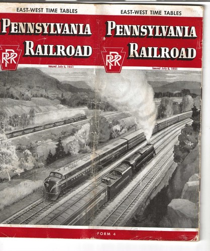 Vintage PRR Pennsylvania Railroad Public Condensed Timetable & Schedule ...