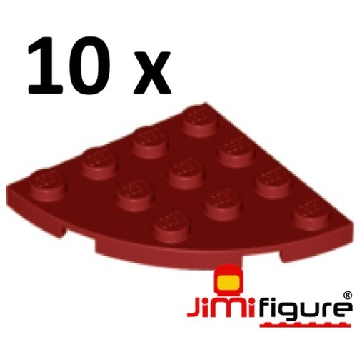 NEW 10 x LEGO 4x4 Round Corner Plate Dark Red 30565 Genuine Quarter ...