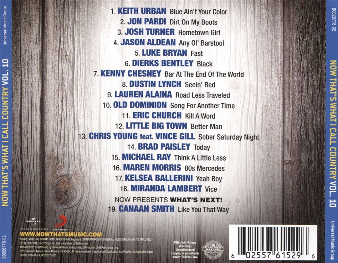 VARIOUS ARTISTS - NOW THAT'S WHAT I CALL COUNTRY, VOL. 10 NEW CD ...