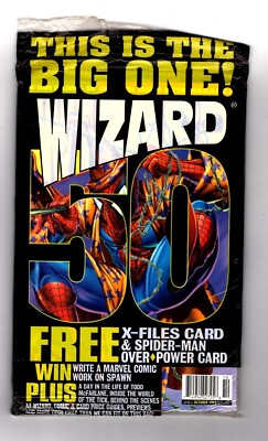 WIZARD MAGAZINE 50 (NIB) OCT. 1995 / MCFARLANE COVER SEALED w/ CARDS ...