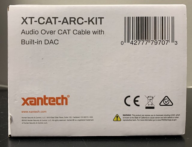 Xantech XT-CAT-ARC-KIT Audio Over CAT Cable With Built-In DAC (B1) for ...