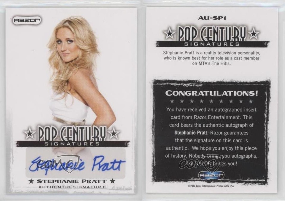 2010 Razor Pop Century Signatures Stephanie Pratt #AU-SP1 Auto 0ei4 | eBay