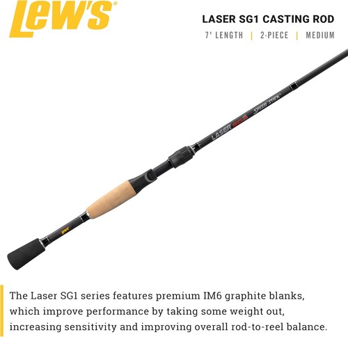 Lew's Laser SG1 Casting Fishing Rod, IM6 Graphite 7'0" 2pc, Multi ...