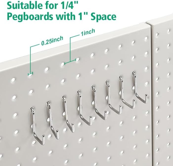 Rectangular Metal Pegboard Kit for Wall Storage, Rust and Scratch ...