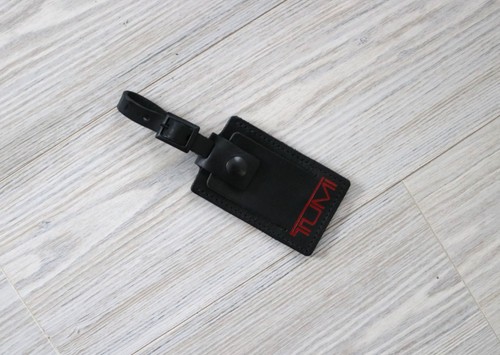 TUMI Luggage ID Tag Black Leather Replacement Travel Bag Tag | eBay