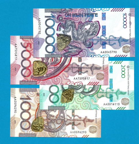 Kazakhstan 10000 5000 2000 1000 Tenge 2023-24 Saka Style Prefix AA SET 4 PCS UNC | eBay