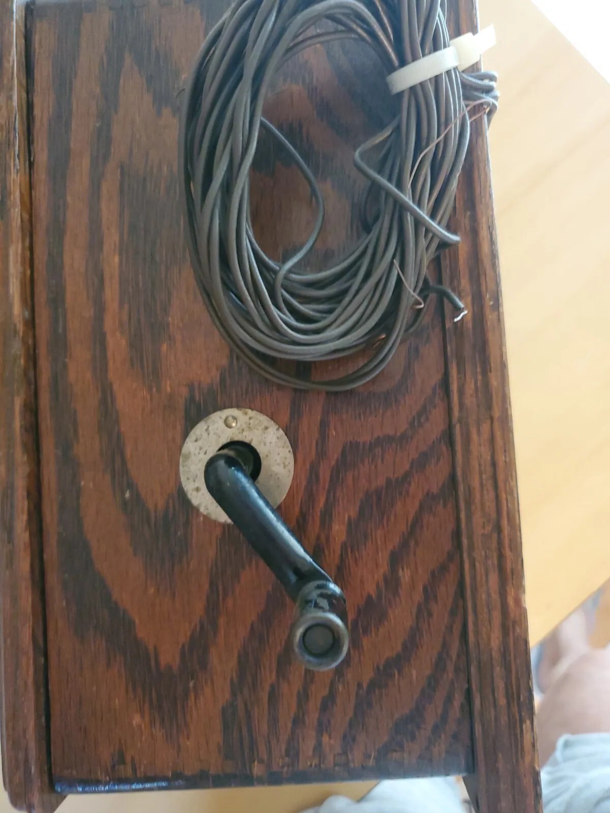 VINTAGE WESTERN ELECTRIC MAGNETO HAND CRANK TELEPHONE & RINGER BOX OAK ...