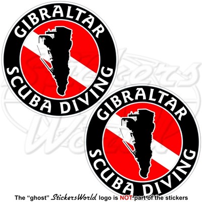 GIBRALTAR SCUBA DIVING Flag-Map Shape Circular Vinyl Stickers, Decals ...