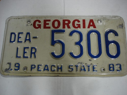 Vintage 1983 Georgia Dealer License Plate | eBay