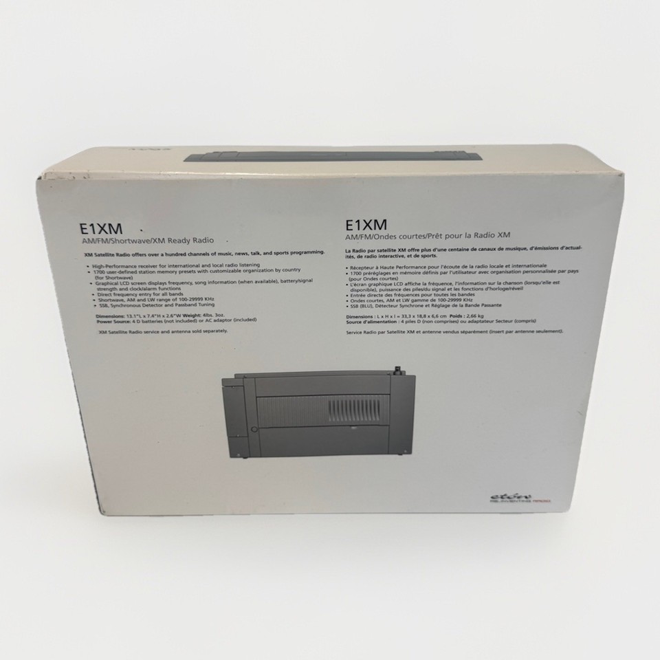 NEW Vintage Eton E1XM AM/FM/Shortwave/XM Ready Radio - Orig. Box/Manual ...